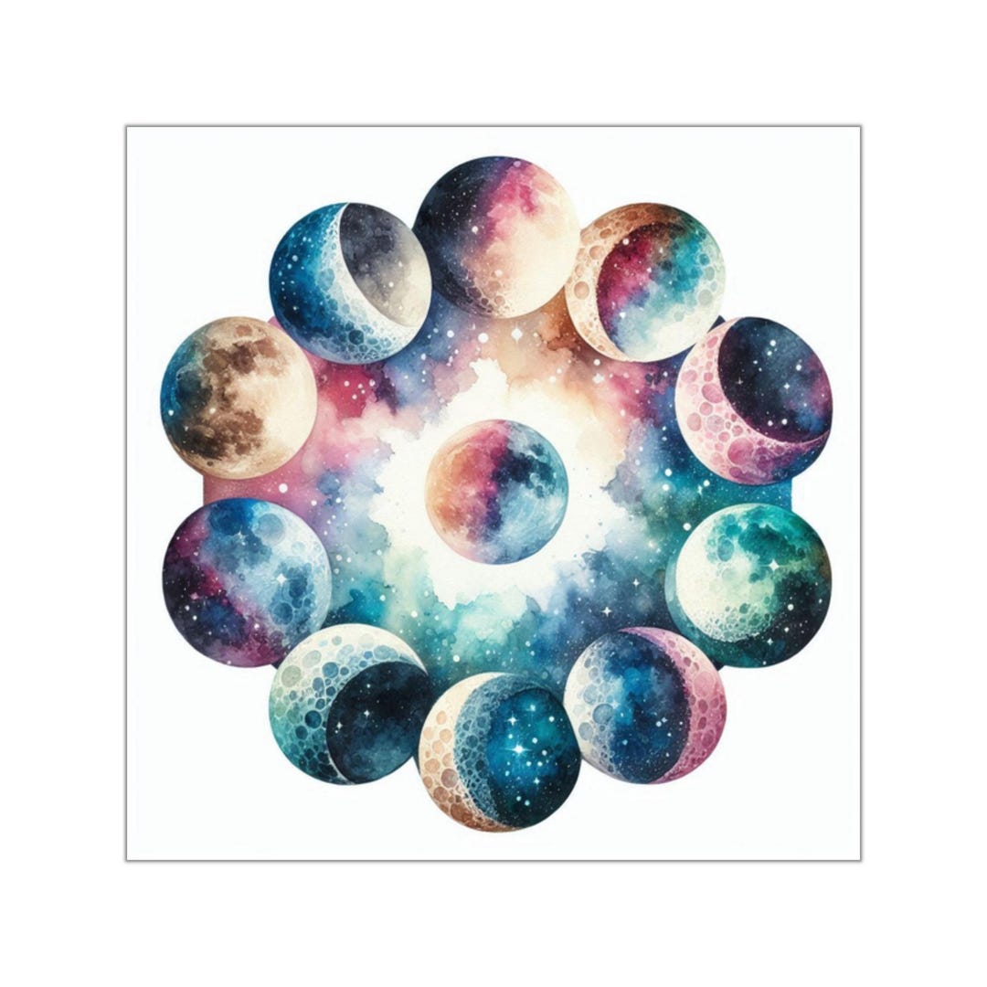 Moon Phases Sticker - Etsy