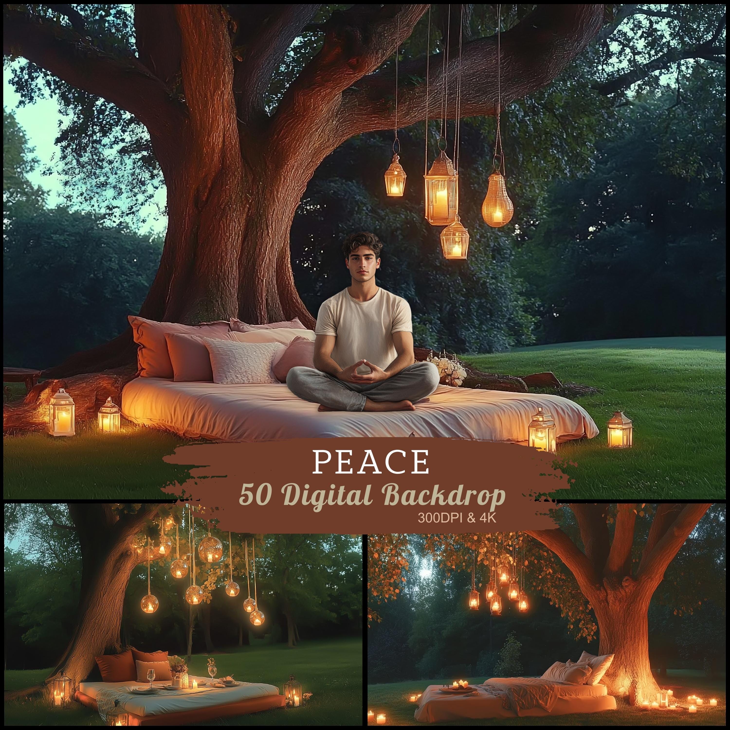 50 Serenity Yoga Backdrop, Digital Background for Meditation & Online ...