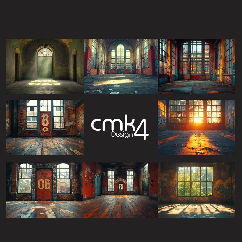 25 Abandoned Warehouse, Digital Backdrop , Building, Factory, Backdrop ...