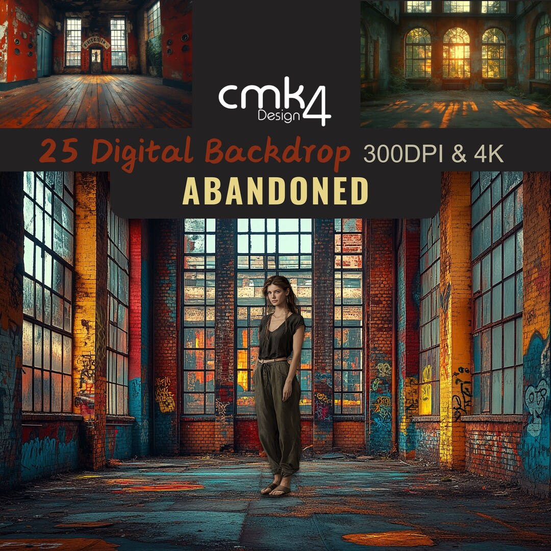 25 Abandoned Warehouse, Digital Backdrop , Building, Factory, Backdrop ...