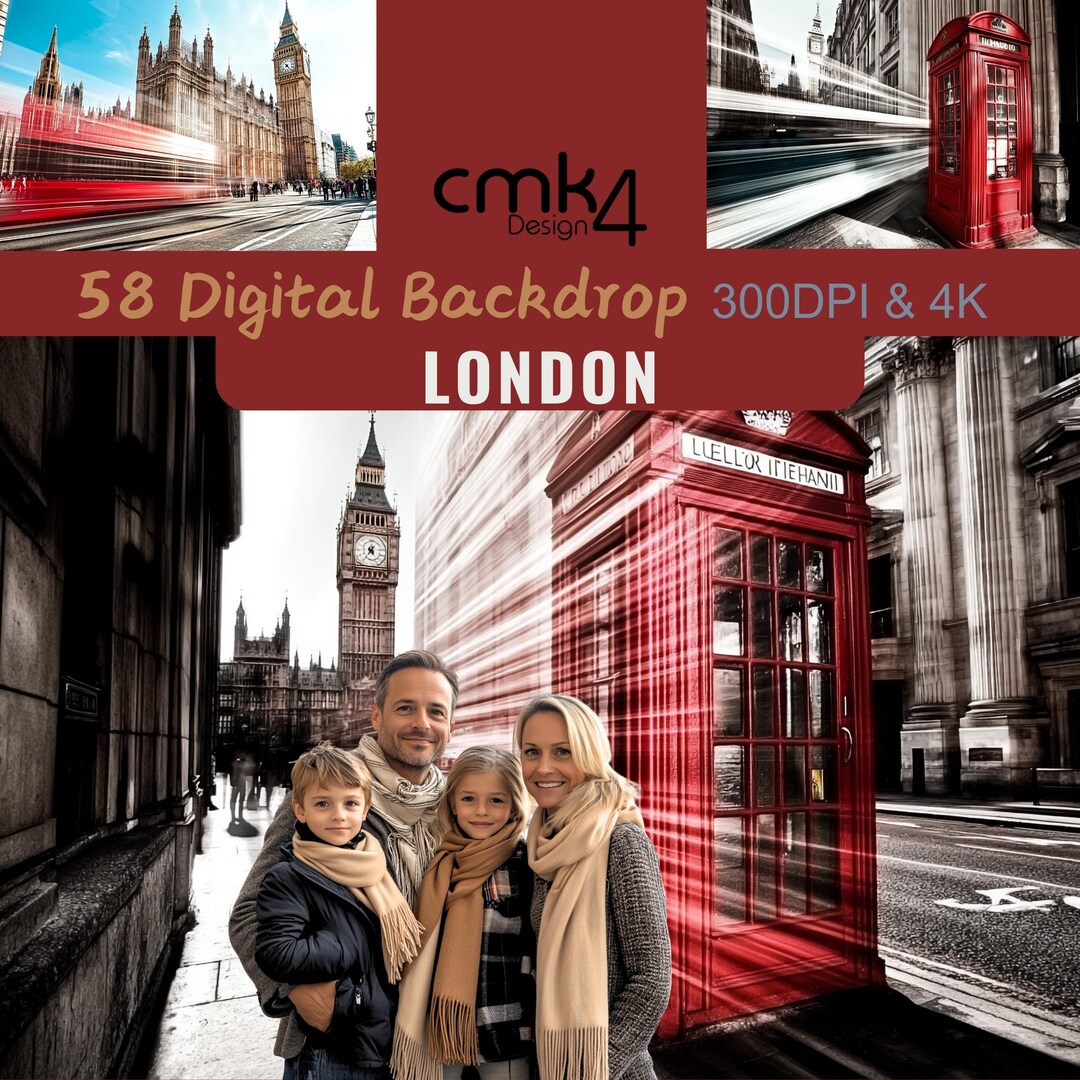 58 London Holiday Digital Backdrop - Festive Winter Scene for ...