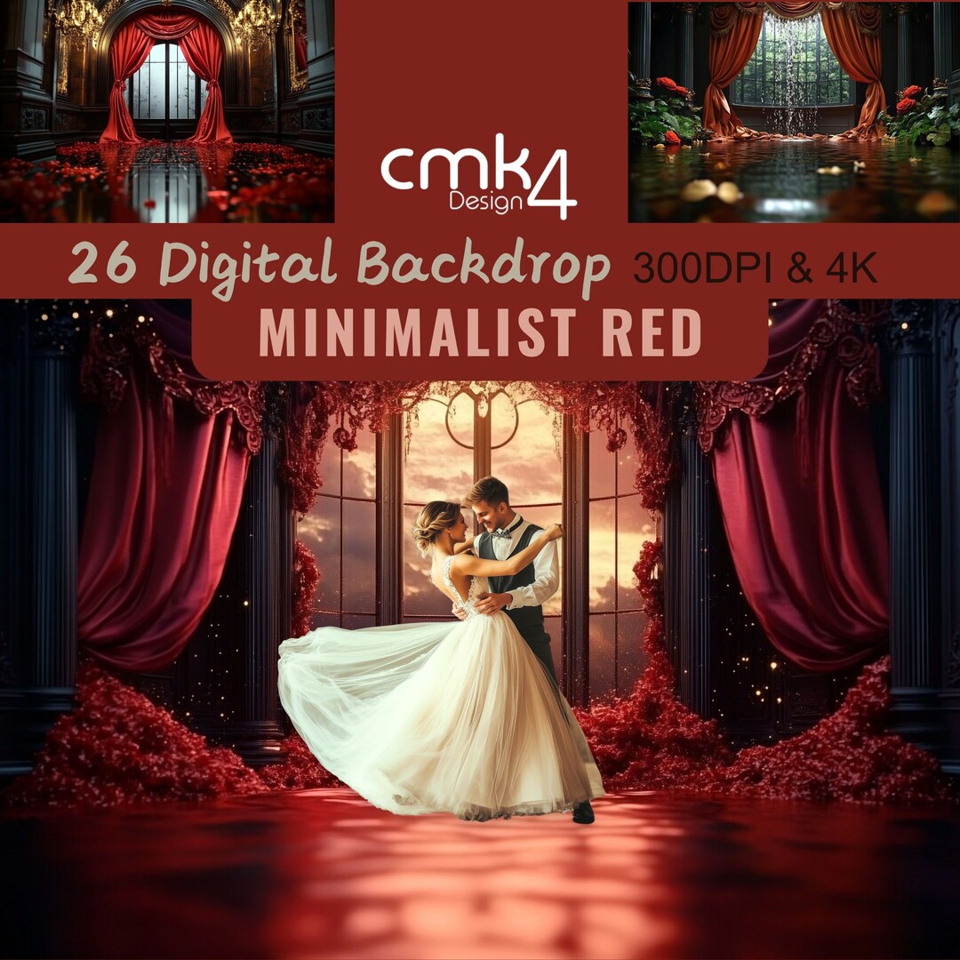 26 Vibrant Red Digital Backdrop, Instant Download for Memorable Designs ...
