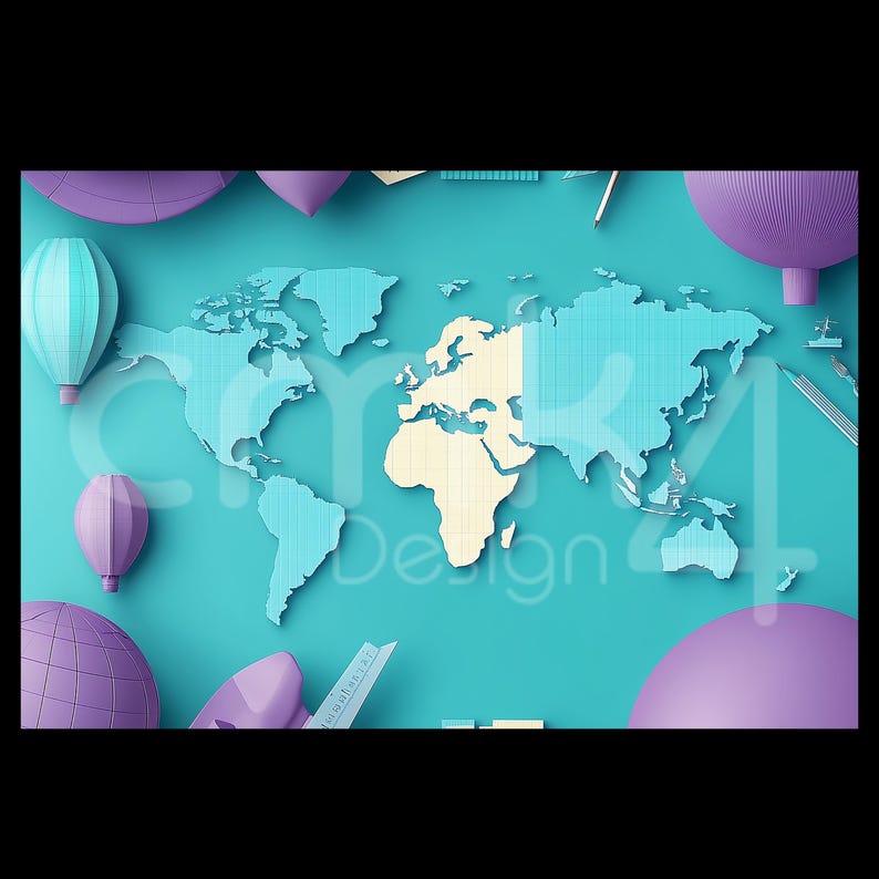 34 World Map Backdrop: Different Maps for Kids, Perfect Background for ...