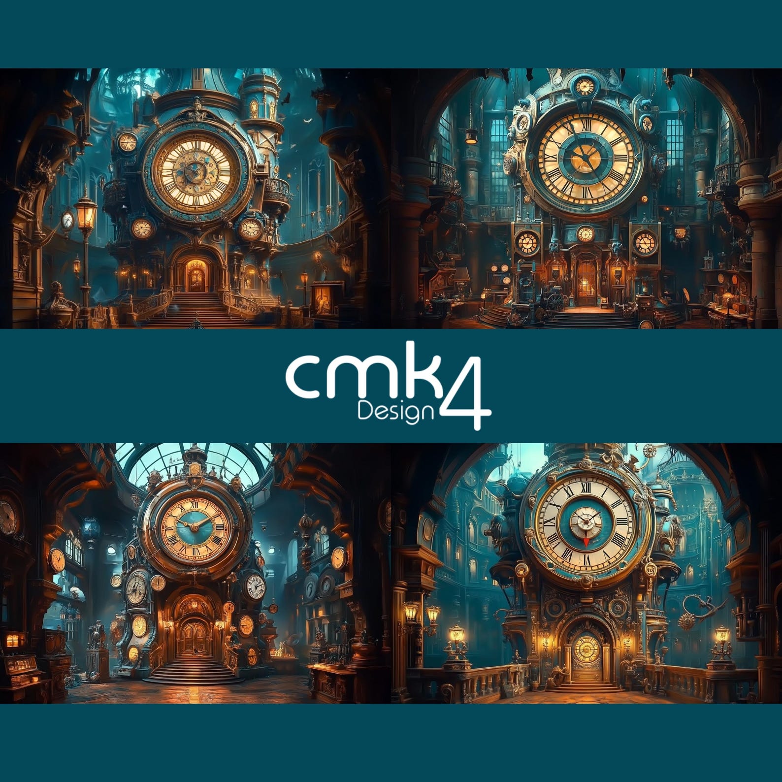 Steampunk Clock Digital Backdrop: Birthday & Wedding Photo Booth ...