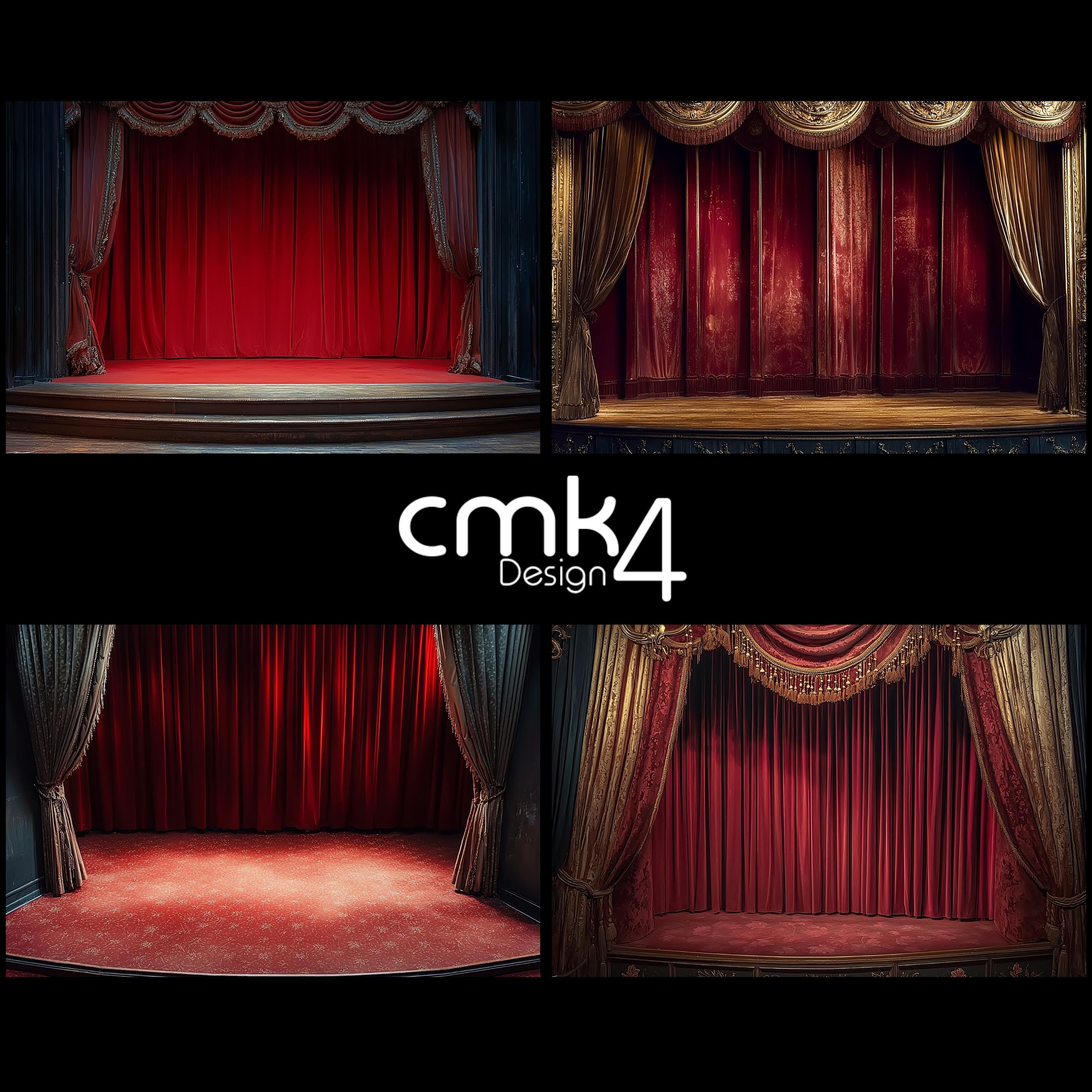 Theater Stage Digital Backdrop: Red Velvet Curtains (4K Image) - Etsy