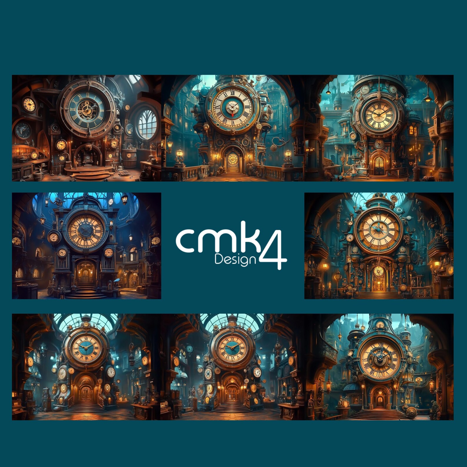 Steampunk Clock Digital Backdrop: Birthday & Wedding Photo Booth ...