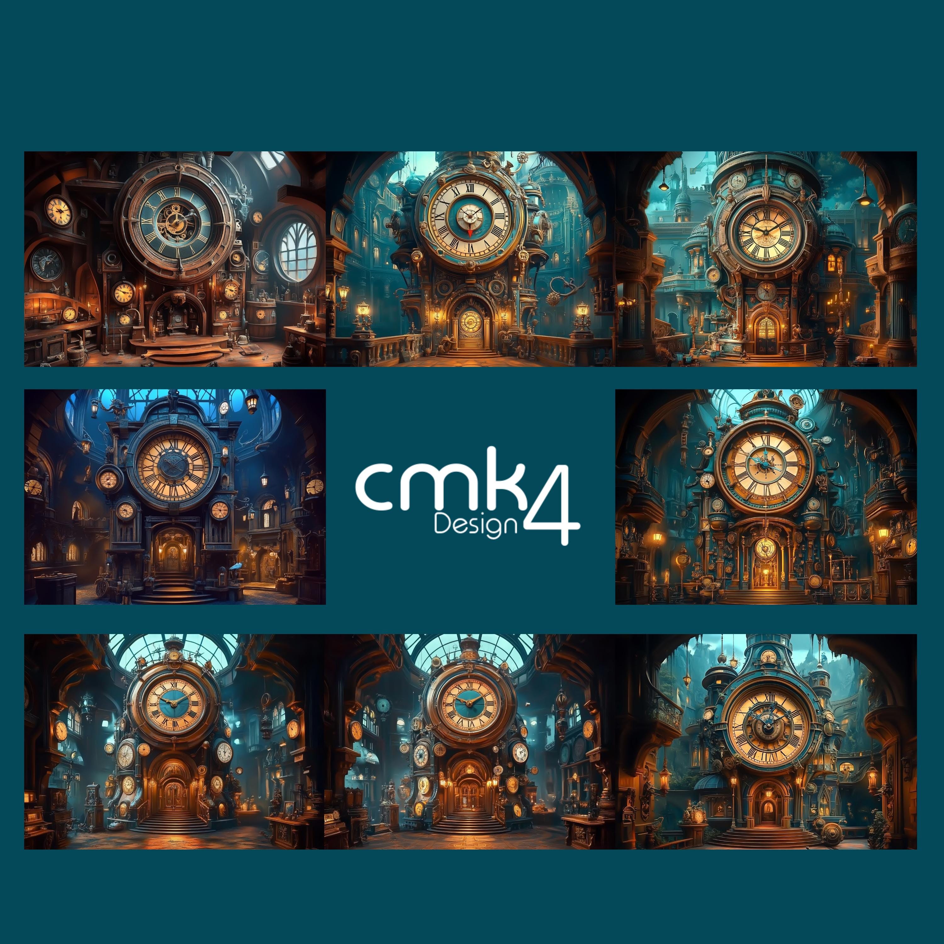 Steampunk Clock Digital Backdrop: Birthday & Wedding Photo Booth ...