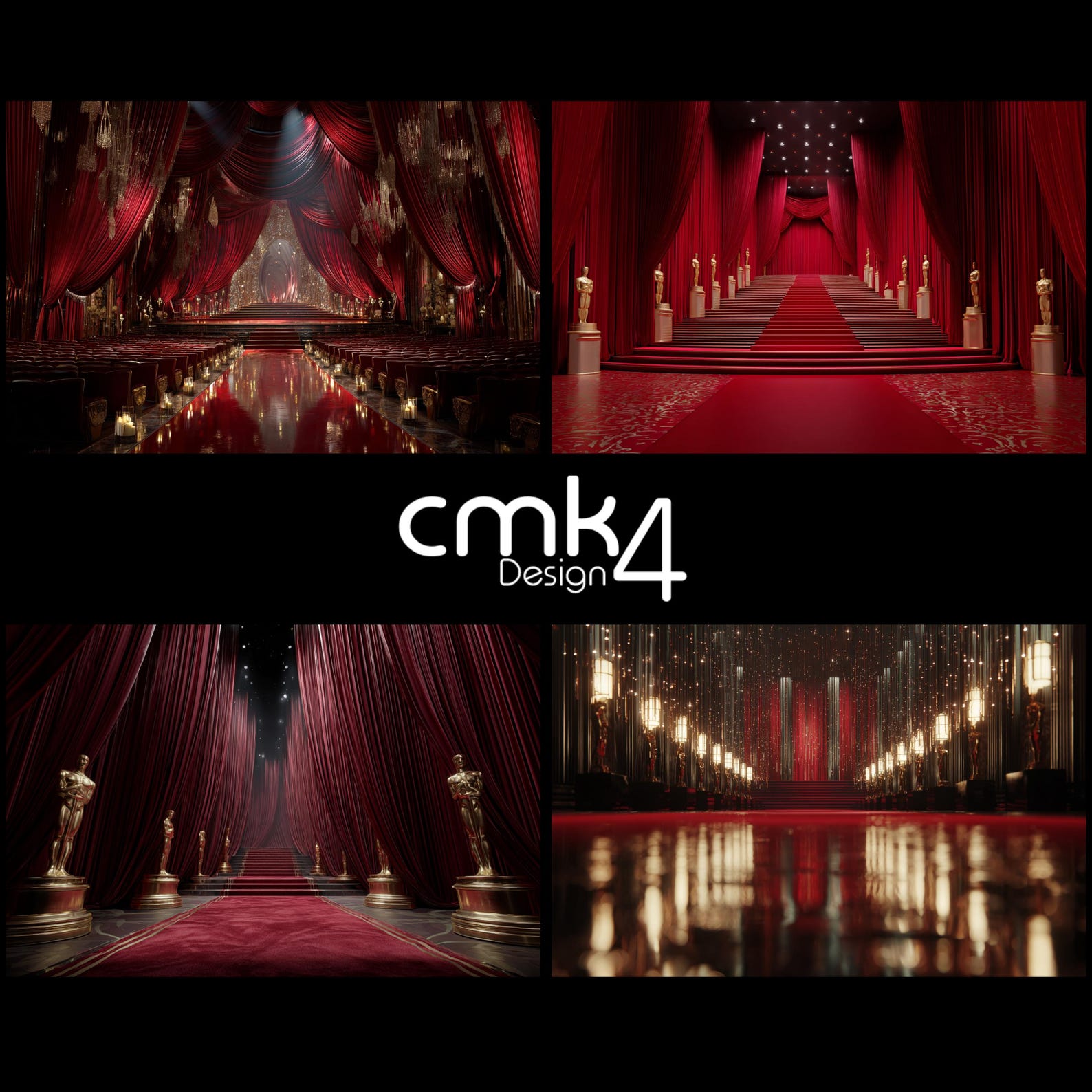 Oscar Ceremony Red Carpet Backdrop: Hollywood Party Decor (32 Digital ...