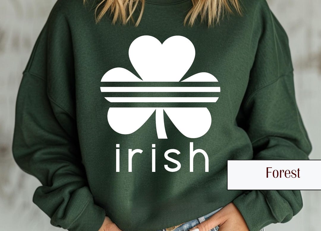Irish Clover Sweatshirt: Kelly Green St. Patrick's Day Apparel - Etsy