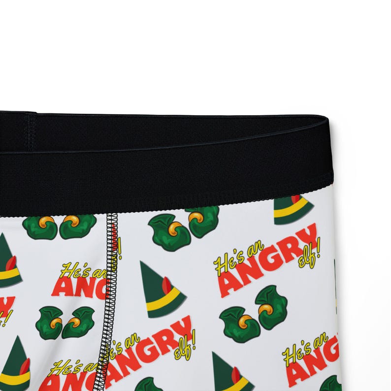 Funny Men's Boxers he's an Angry Elf Print Boxer Shorts for Christmas ...