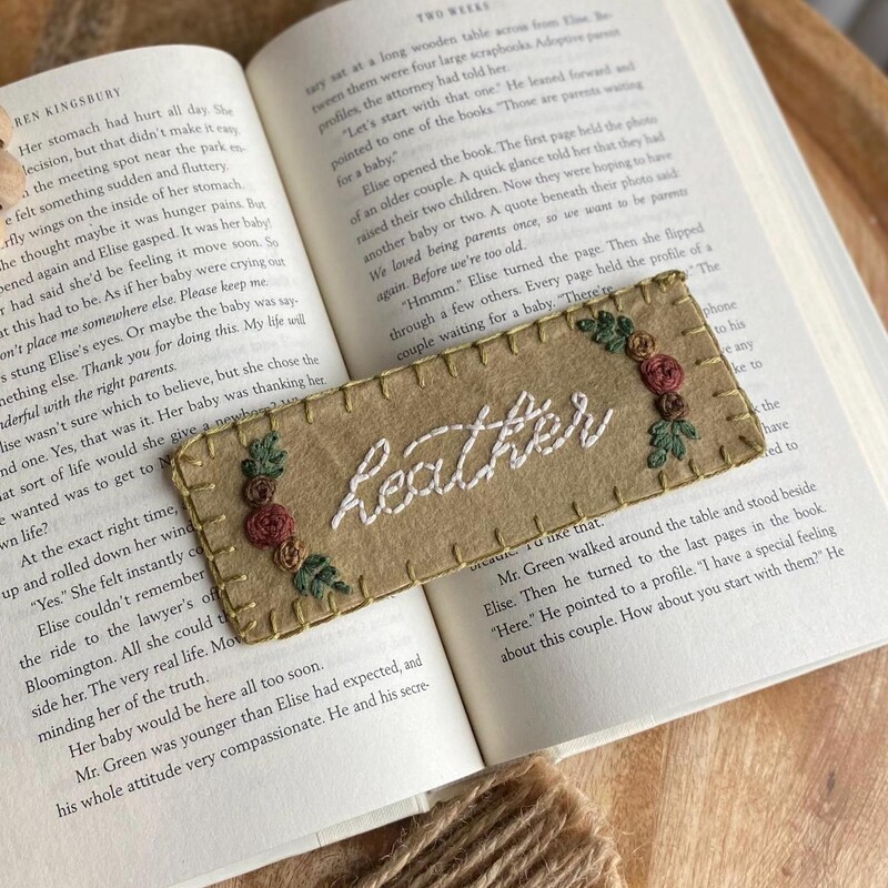 Embroidered Bookmark - Etsy