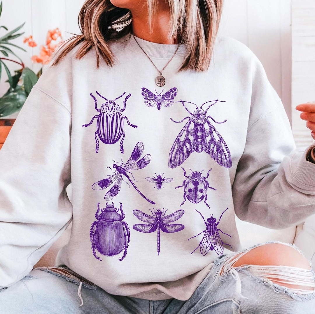 Vintage Style Bug Sweatshirt, Nature Lover Sweatshirt, Moth Sweatshirt ...