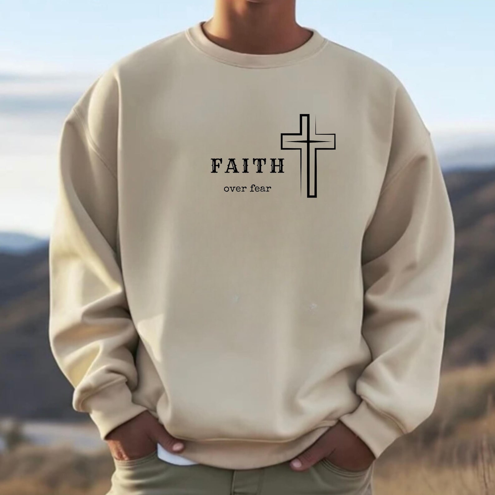 Faith Over Fear Sweatshirt, Catholic Sweatshirt, Faith Sweater ...