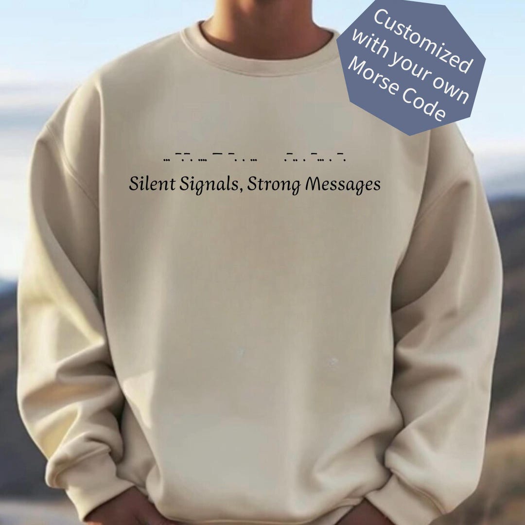 Custom Morse Code Sweatshirt for Men, Personalized Morse Code ...