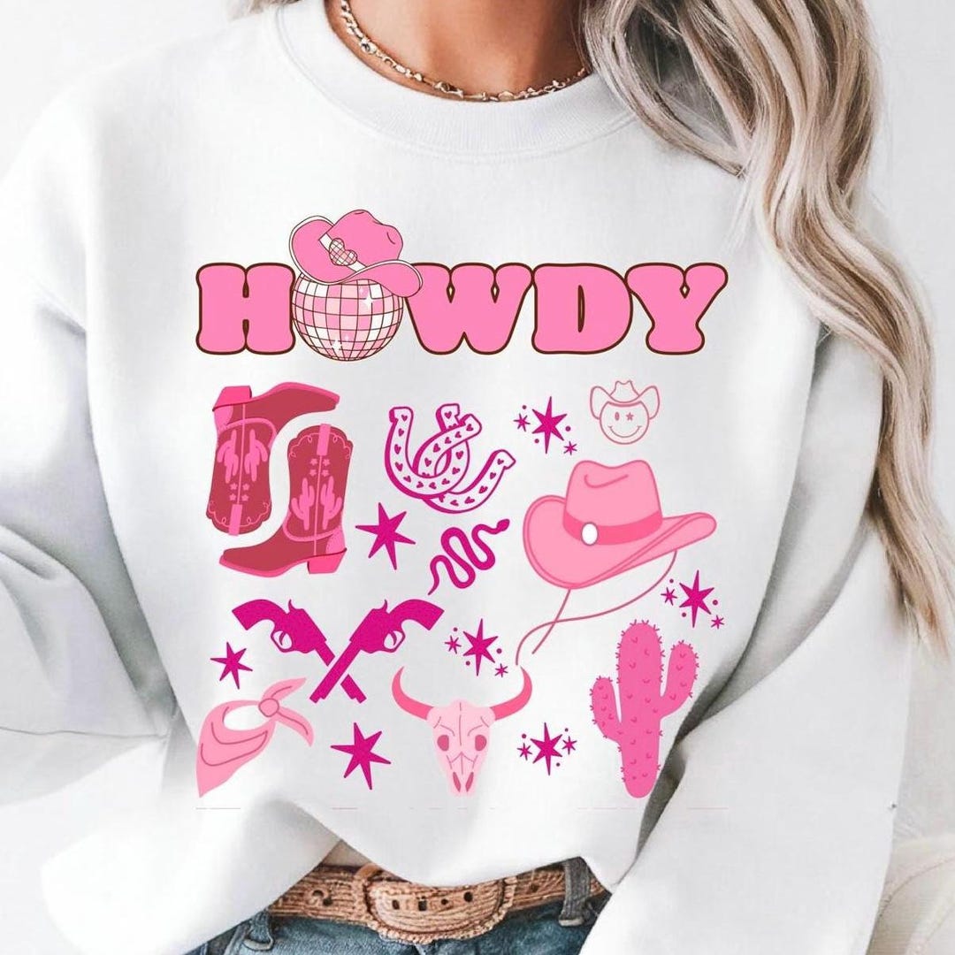 Howdy Cowgirl Sweatshirt, Howdy Western Sweatshirt, Coquette Cowgirl ...