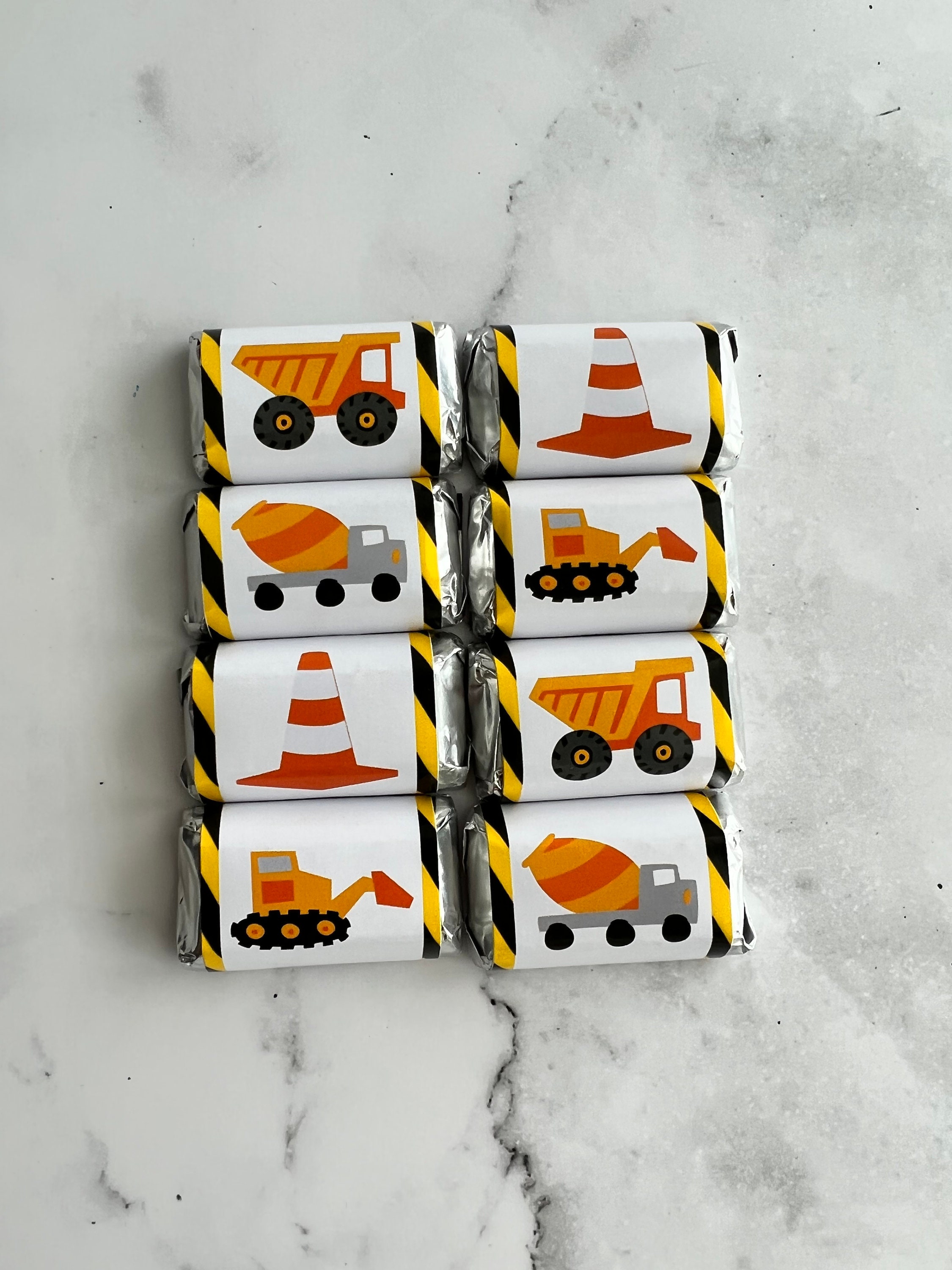 24 Pcs Construction Candy Wrapper Stickers Party Favor - Etsy