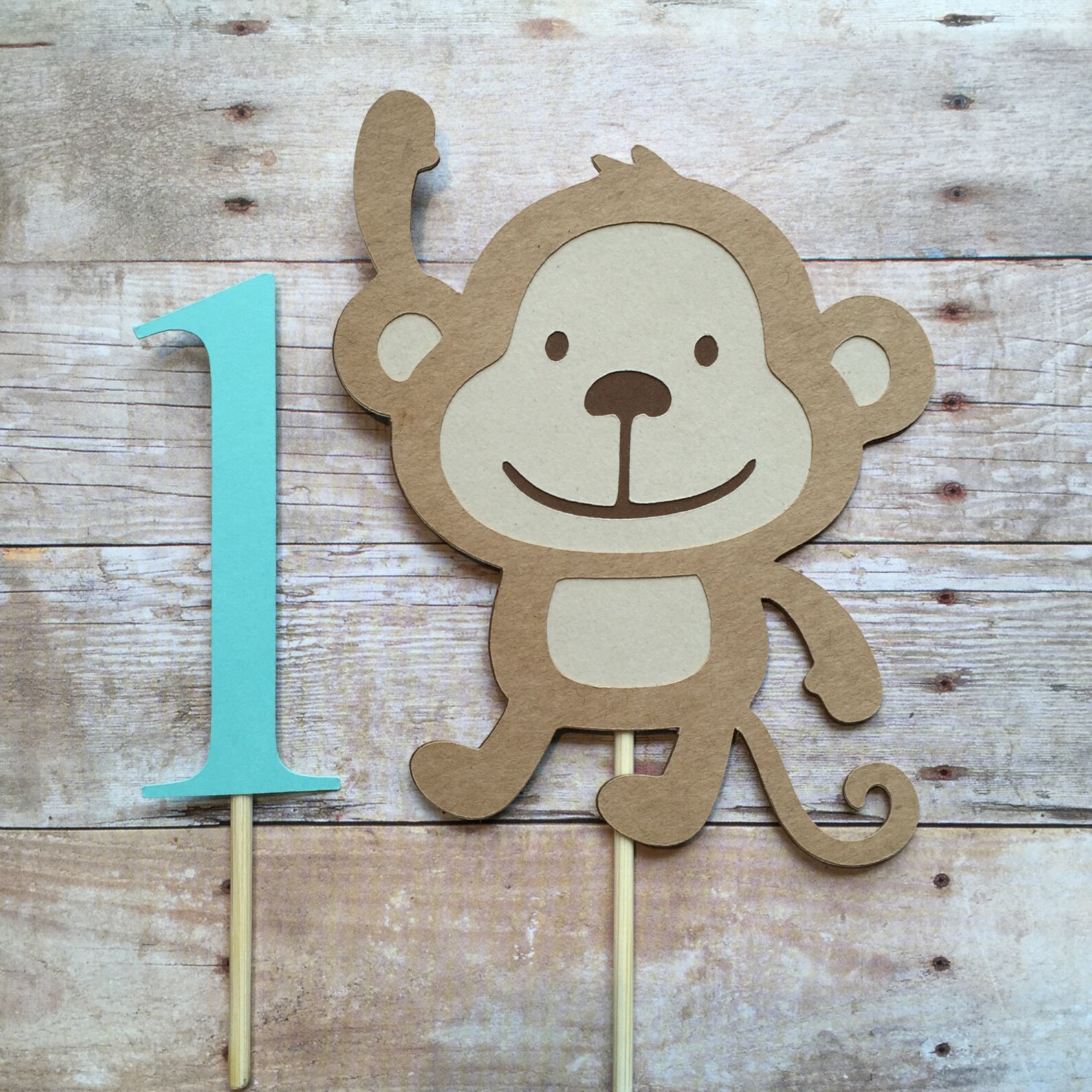 Monkey Cake Topper- Smash Cake, First Birthday - Etsy