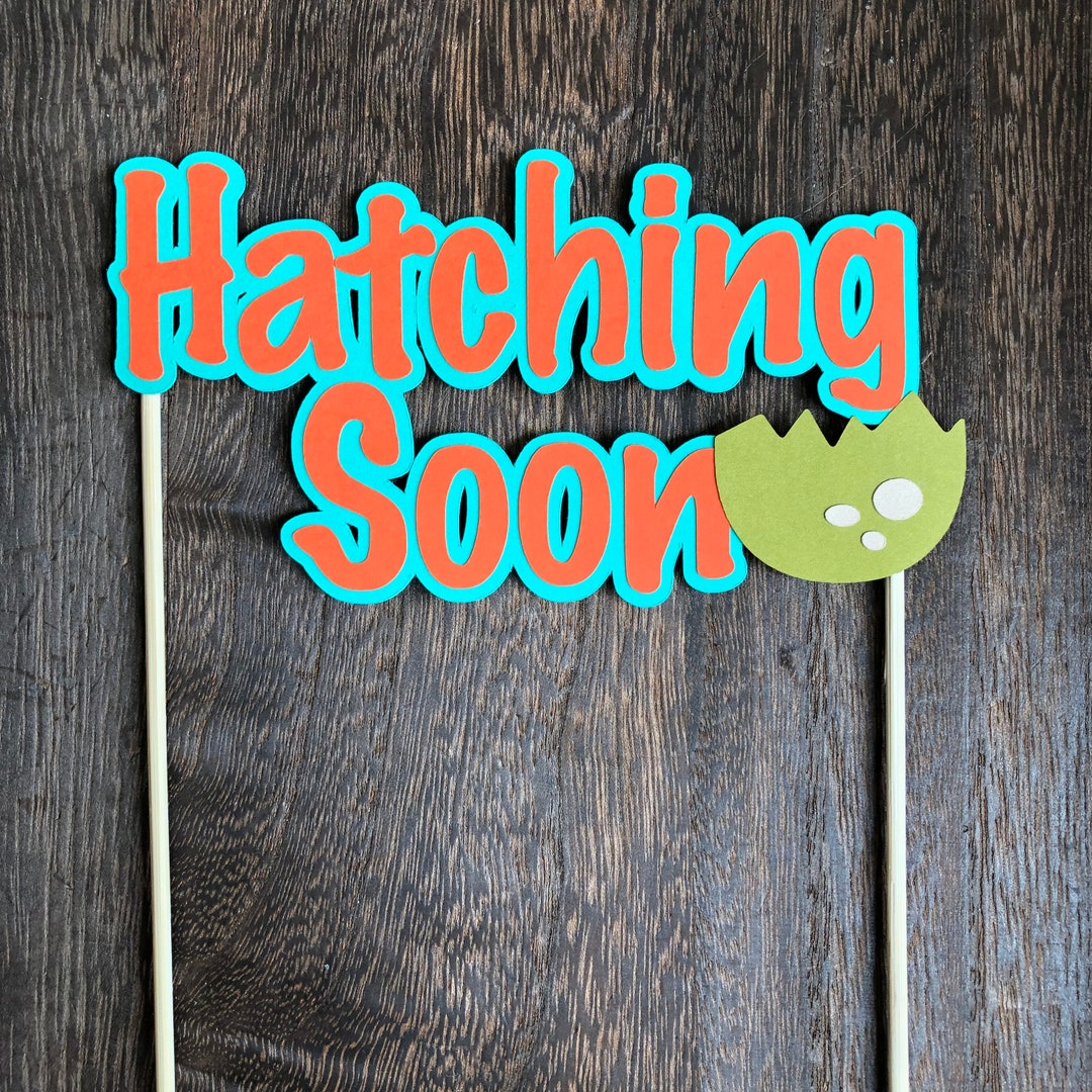 Hatching Soon Cake Topper- Baby Shower, Dinosaur Party - Etsy