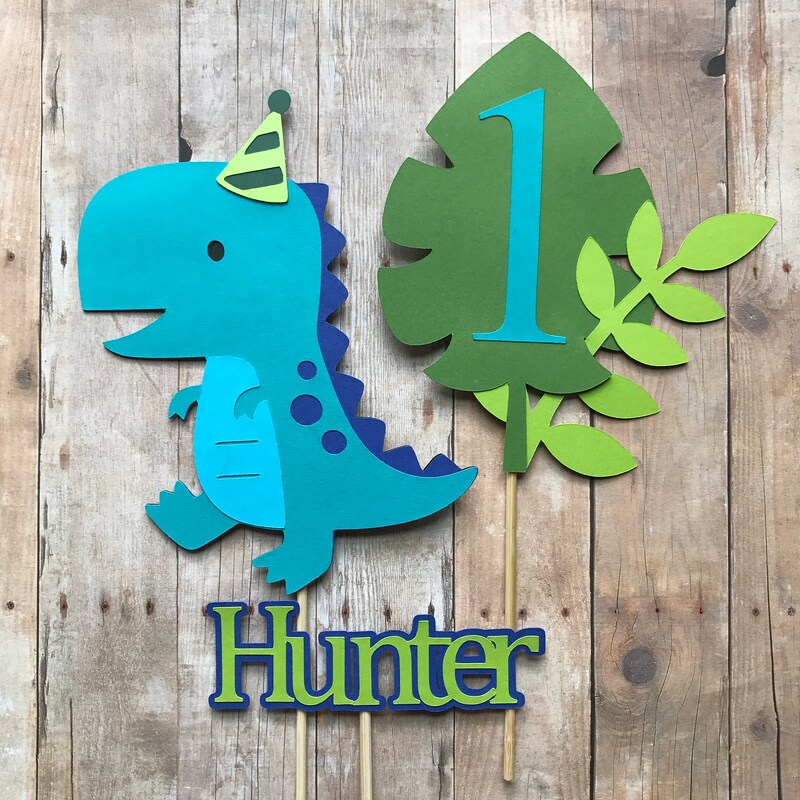 First Birthday Dinosaur Cake Topper - Etsy