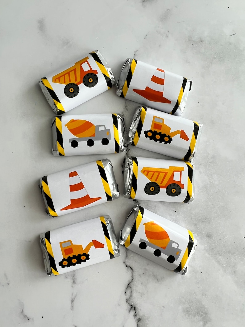 24 Pcs Construction Candy Wrapper Stickers Party Favor - Etsy