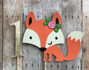 Fox cake topper | Etsy