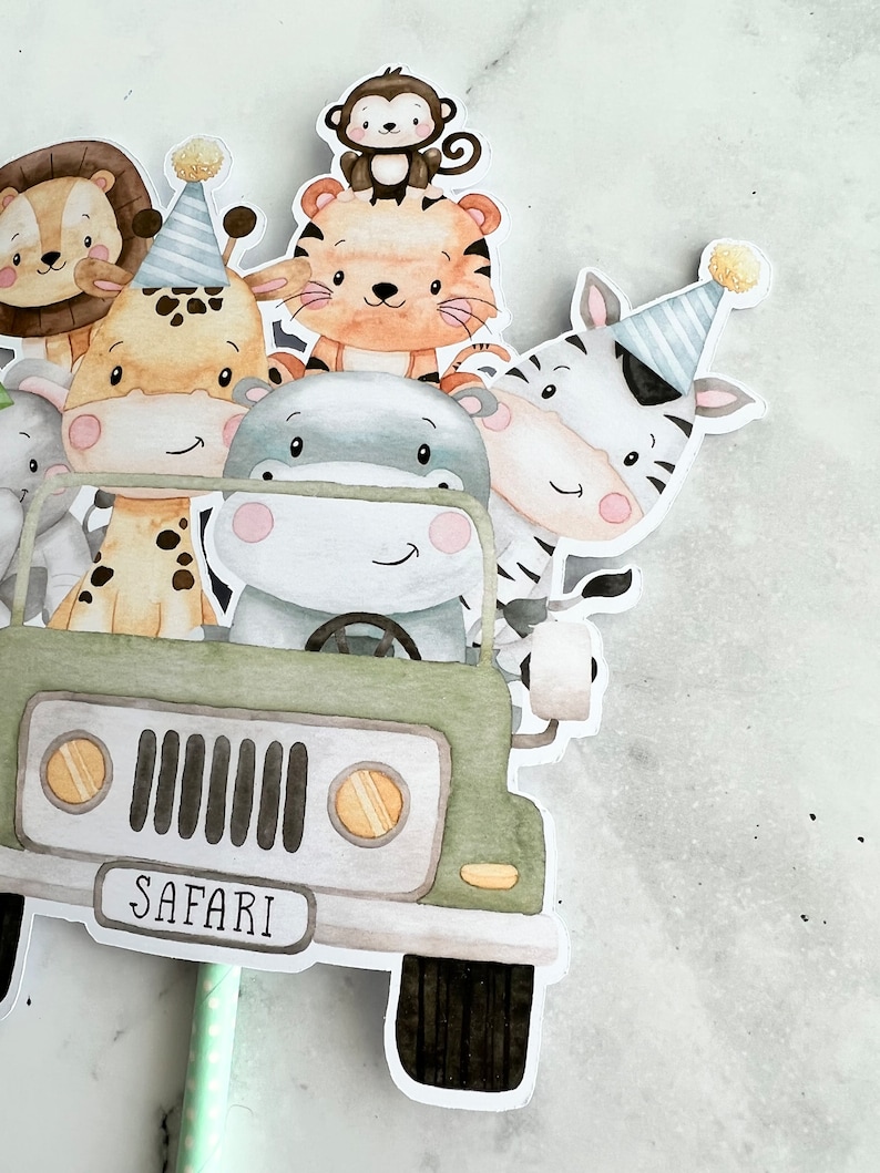Safari Cake Topper Safari Cake Topper Safari Birthday Party - Etsy