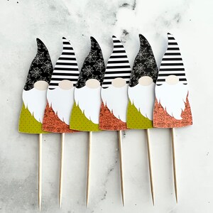 1 Dozen Spooky Gnome Cupcake Picks- First Birthday, Party Decorations ...