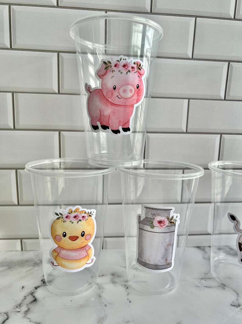 Disposable Farm Party Cups- Farm Cups Animals Farm Birthday Farm Baby ...