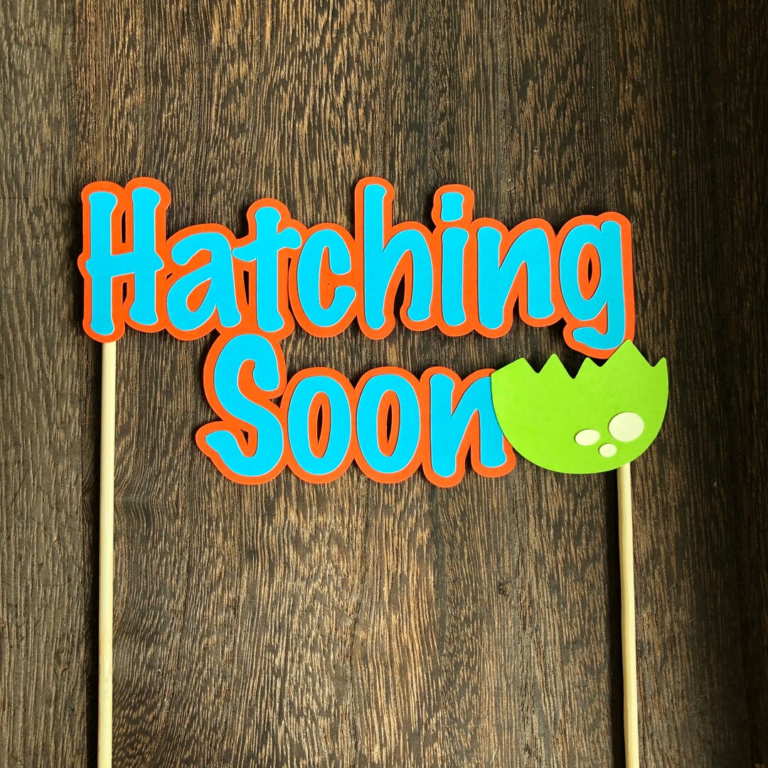 Hatching Soon Cake Topper- Baby Shower, Dinosaur Party - Etsy