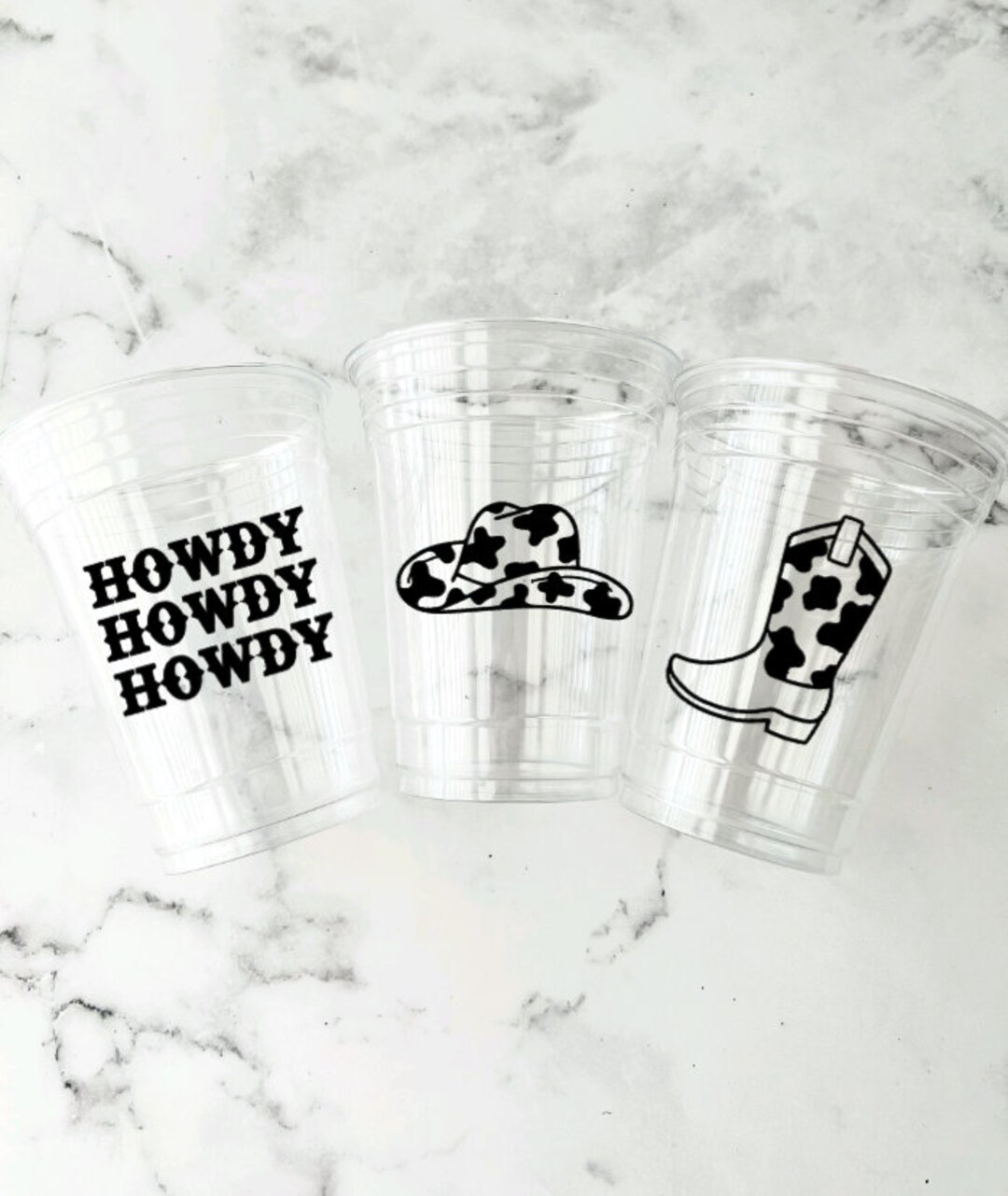 Cowgirl Party Cups- Howdy Cowgirl Hat Boot Birthday Party ANY COLOR - Etsy