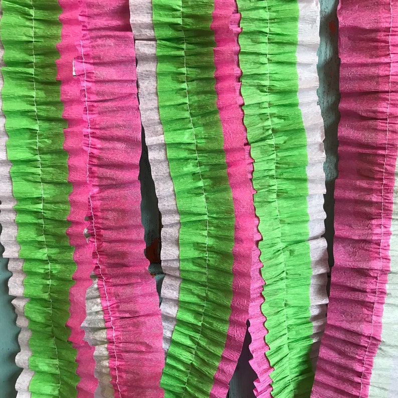 Ruffled Crepe Paper Streamers-alligator Party, Watermelon Theme , Party ...