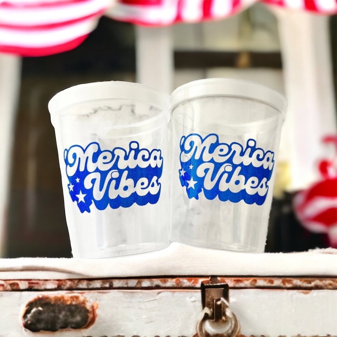 4th of July Party Cups Clear Stadium Cups 16oz Reusable Party Favors - Etsy