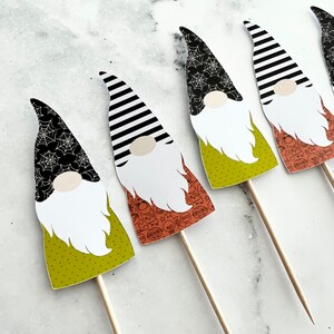1 Dozen Spooky Gnome Cupcake Picks- First Birthday, Party Decorations ...