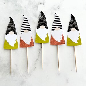 1 Dozen Spooky Gnome Cupcake Picks- First Birthday, Party Decorations ...
