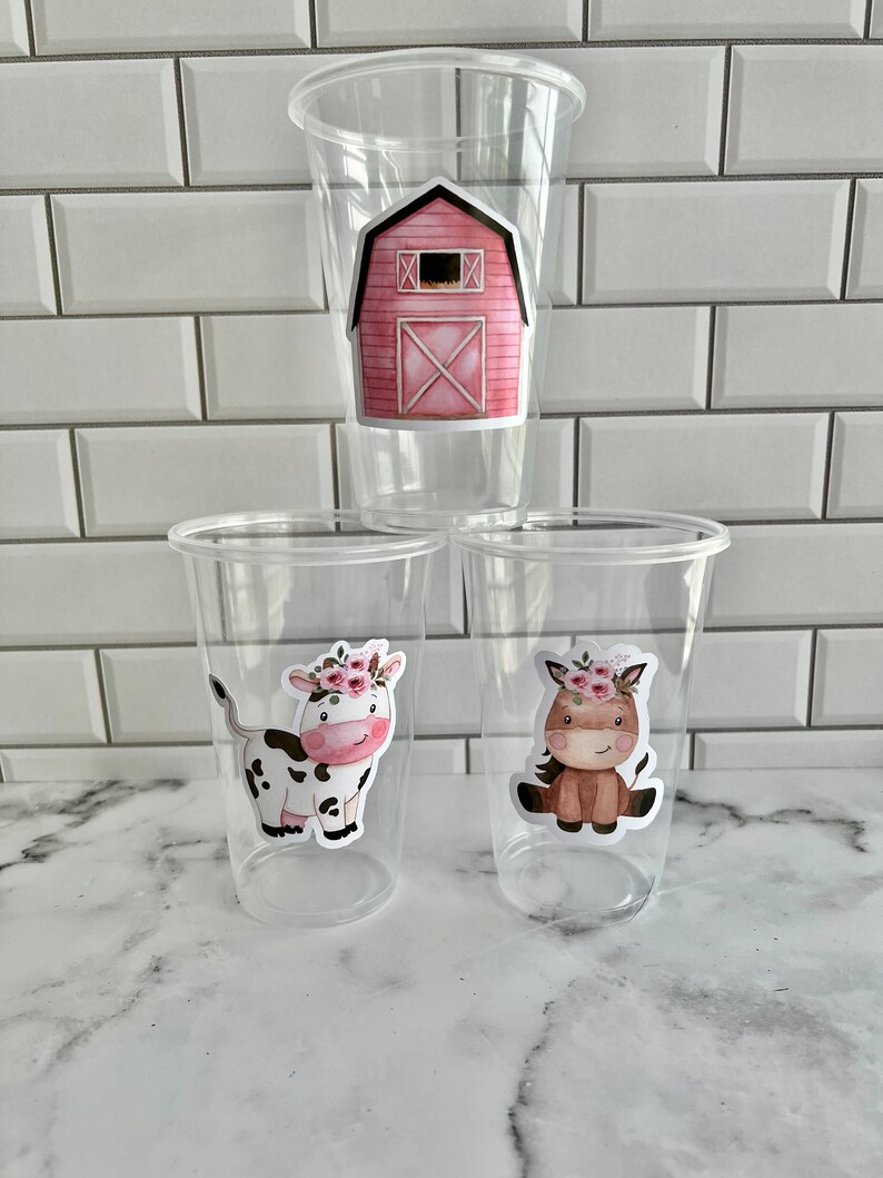 Disposable Farm Party Cups- Farm Cups Animals Farm Birthday Farm Baby ...