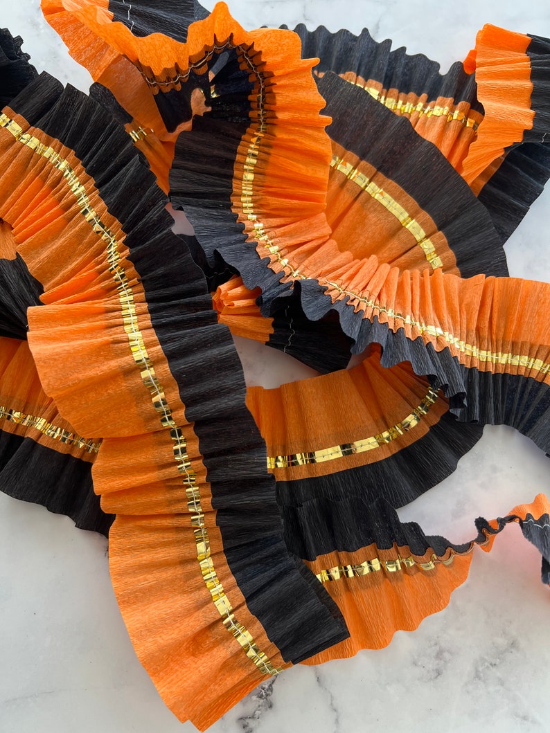 Ruffled Crepe Paper Streamers- Party Decorations, Halloween Party - Etsy