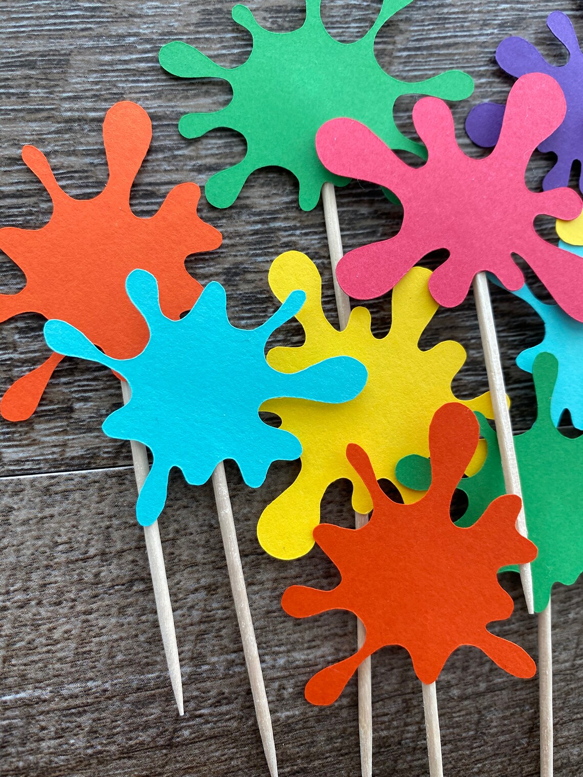 1 Dozen Paint Splat Cupcake Picks - Etsy