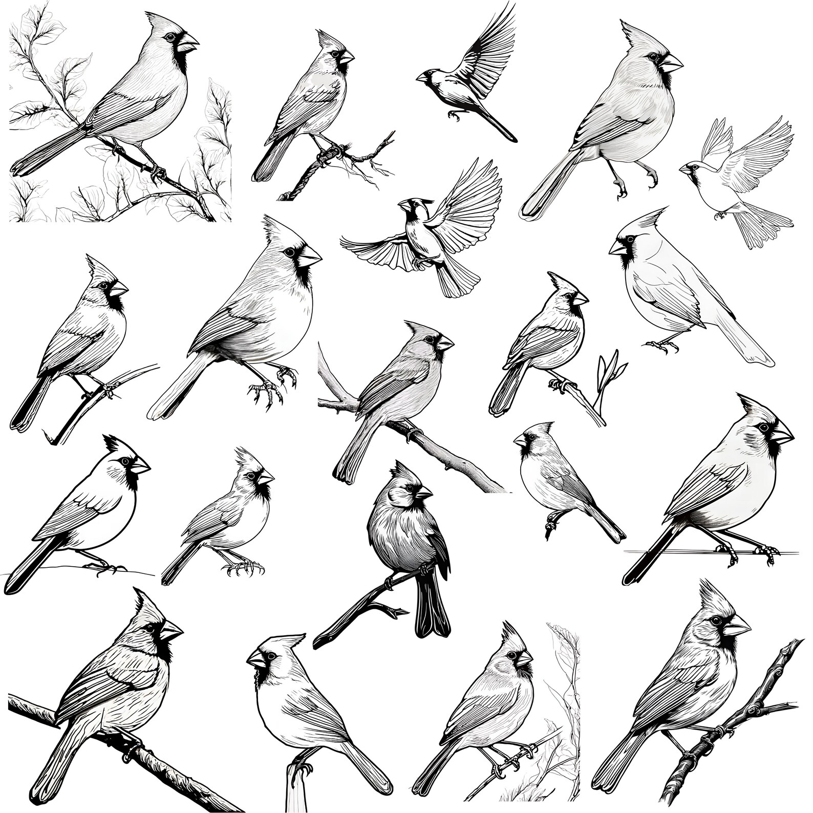 20 Cardinals PNG- Digital Download Scrapbooking - Etsy