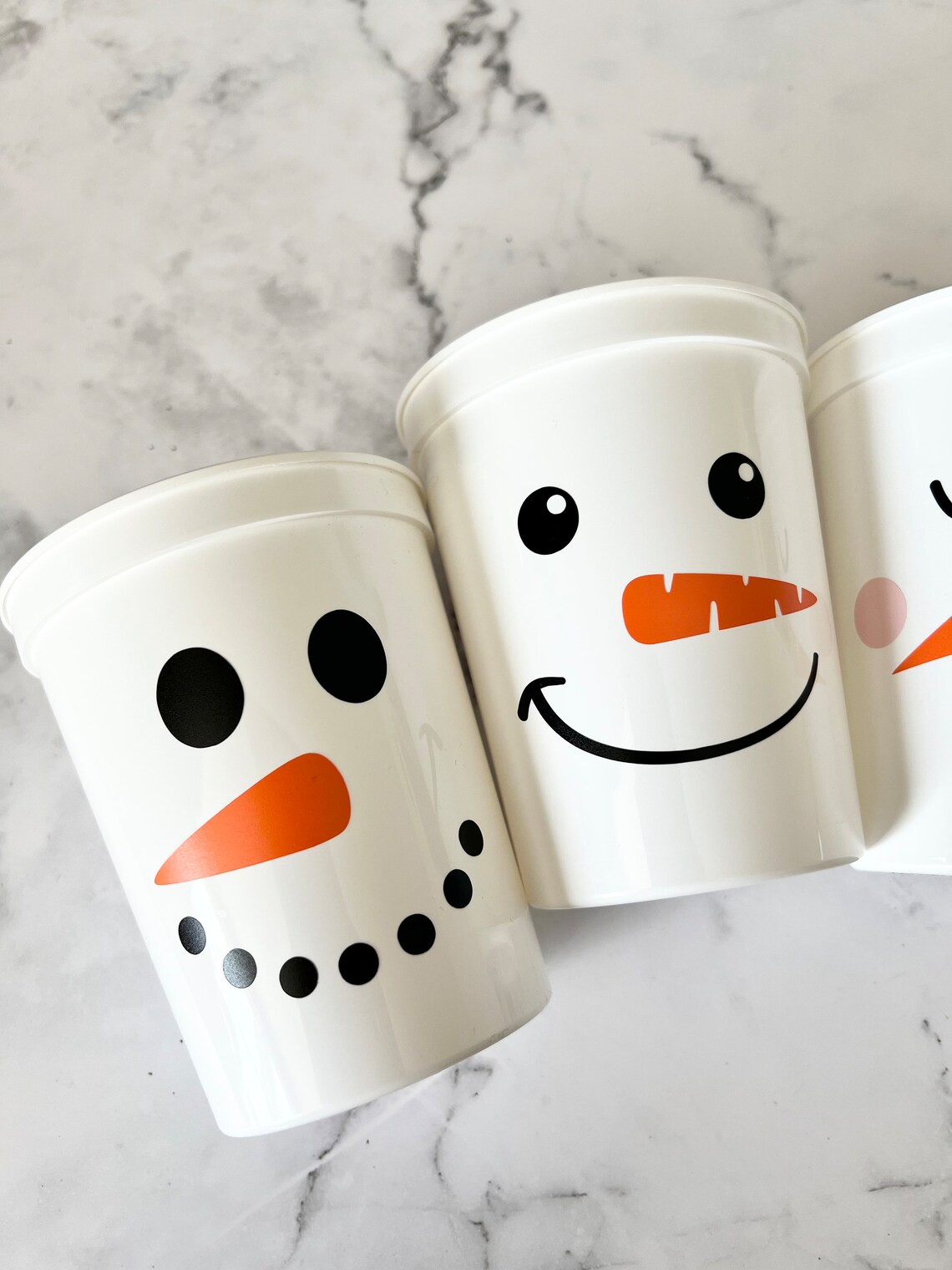 Snowman Party Cups Stadium Cups 16oz Reusable Christmas Party Favors ...