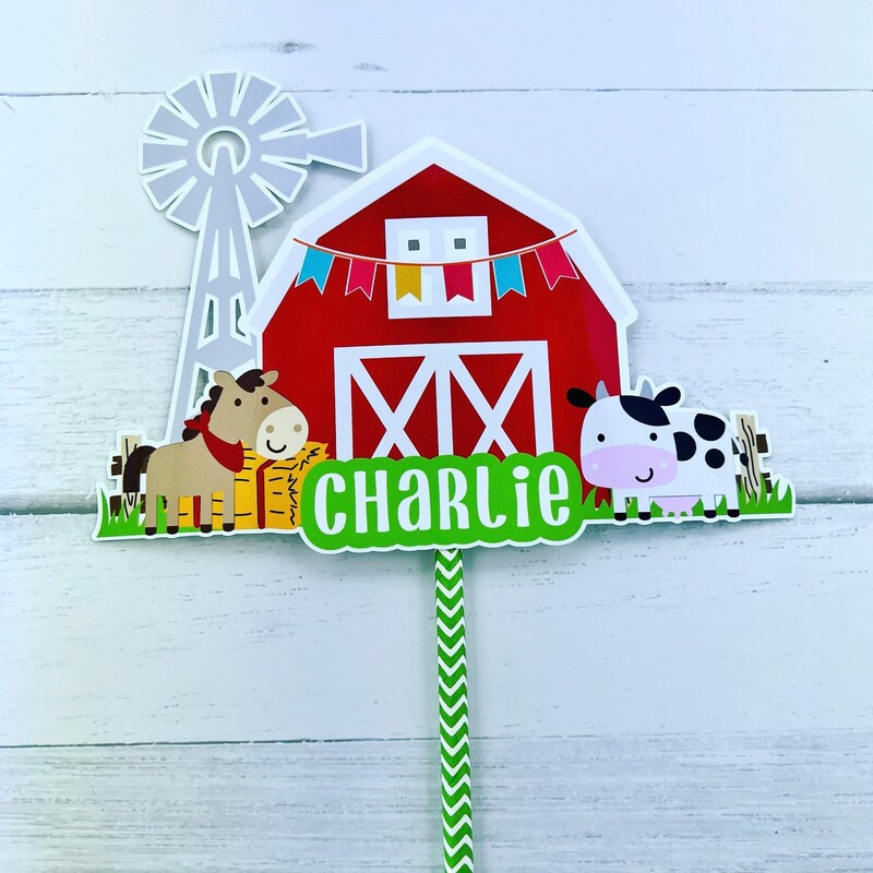 Farm Cake Topper - Etsy