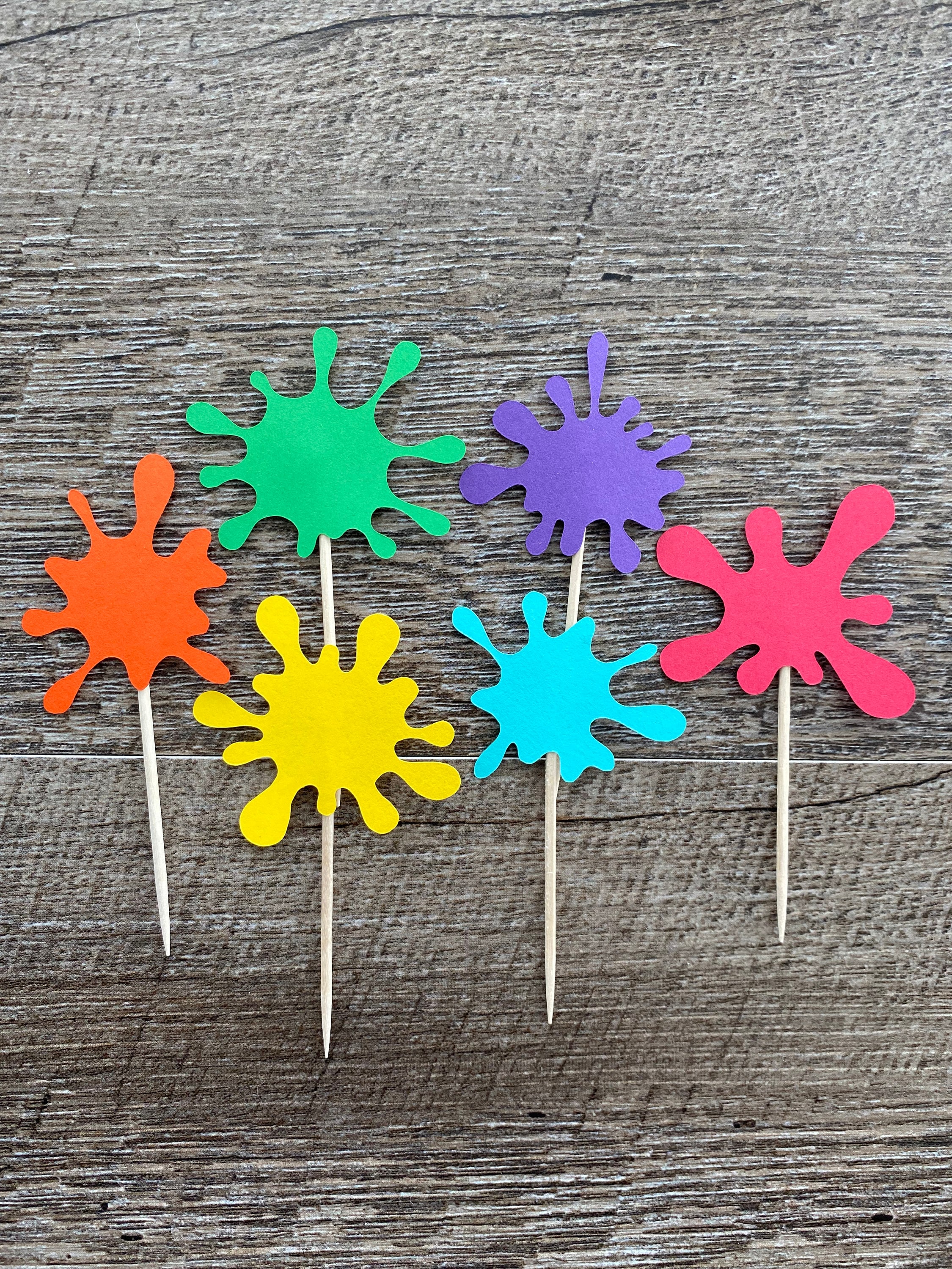 1 Dozen Paint Splat Cupcake Picks - Etsy