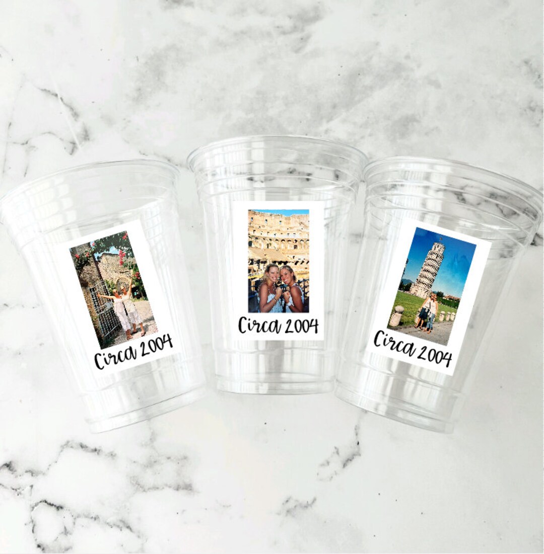 Custom Face Party Decorations, Vintage Birthday, Custom Plastic Cups ...