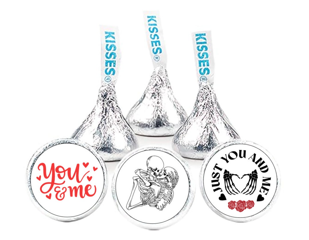 140 Valentine Stickers for Hershey Kisses Party Favors Valentine Candy ...