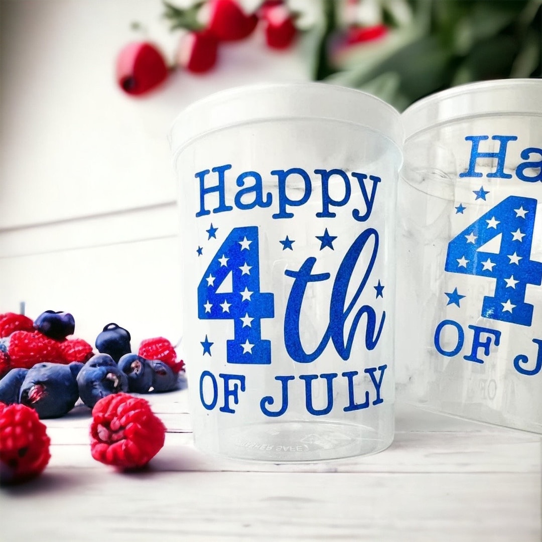 4th of July Party Cups Clear Stadium Cups 16oz Reusable Party Favors - Etsy