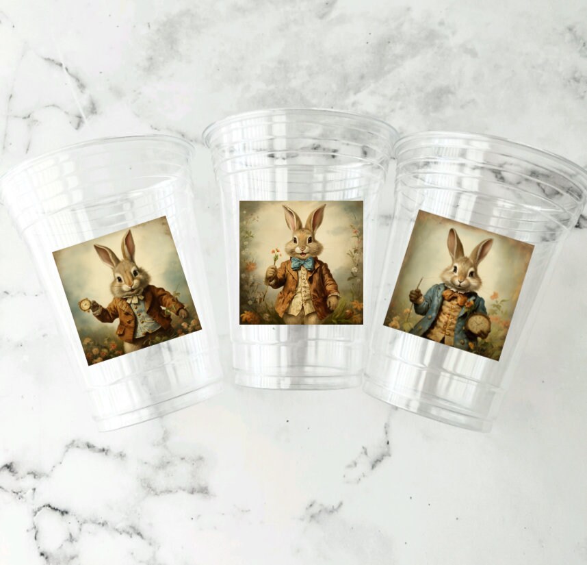 Disposable Easter Party Cups- Easter Bunny Cups Easter Birthday - Etsy