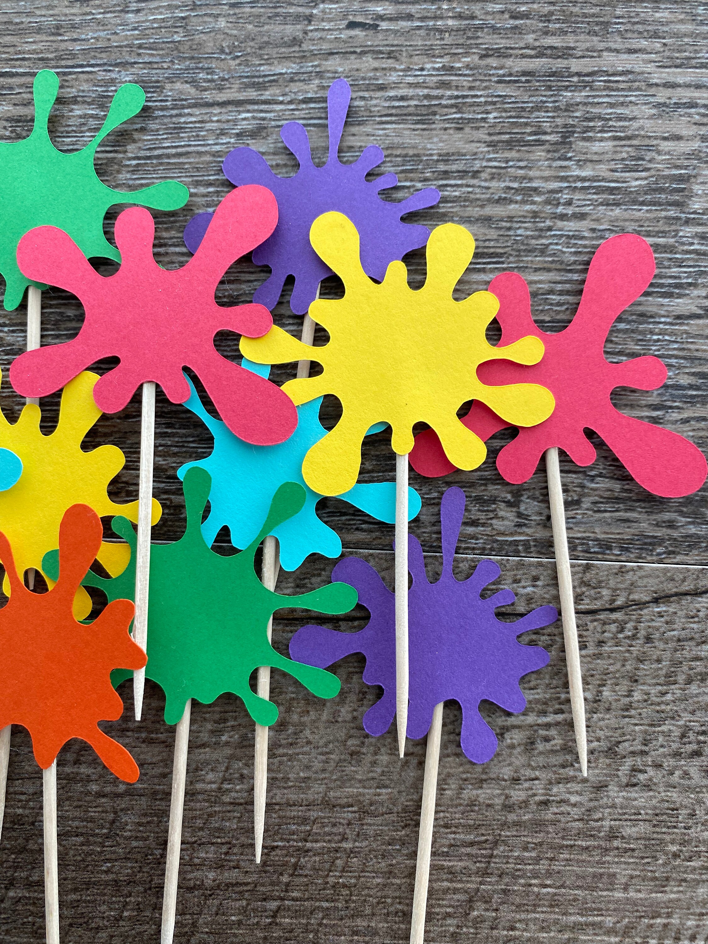 1 Dozen Paint Splat Cupcake Picks - Etsy