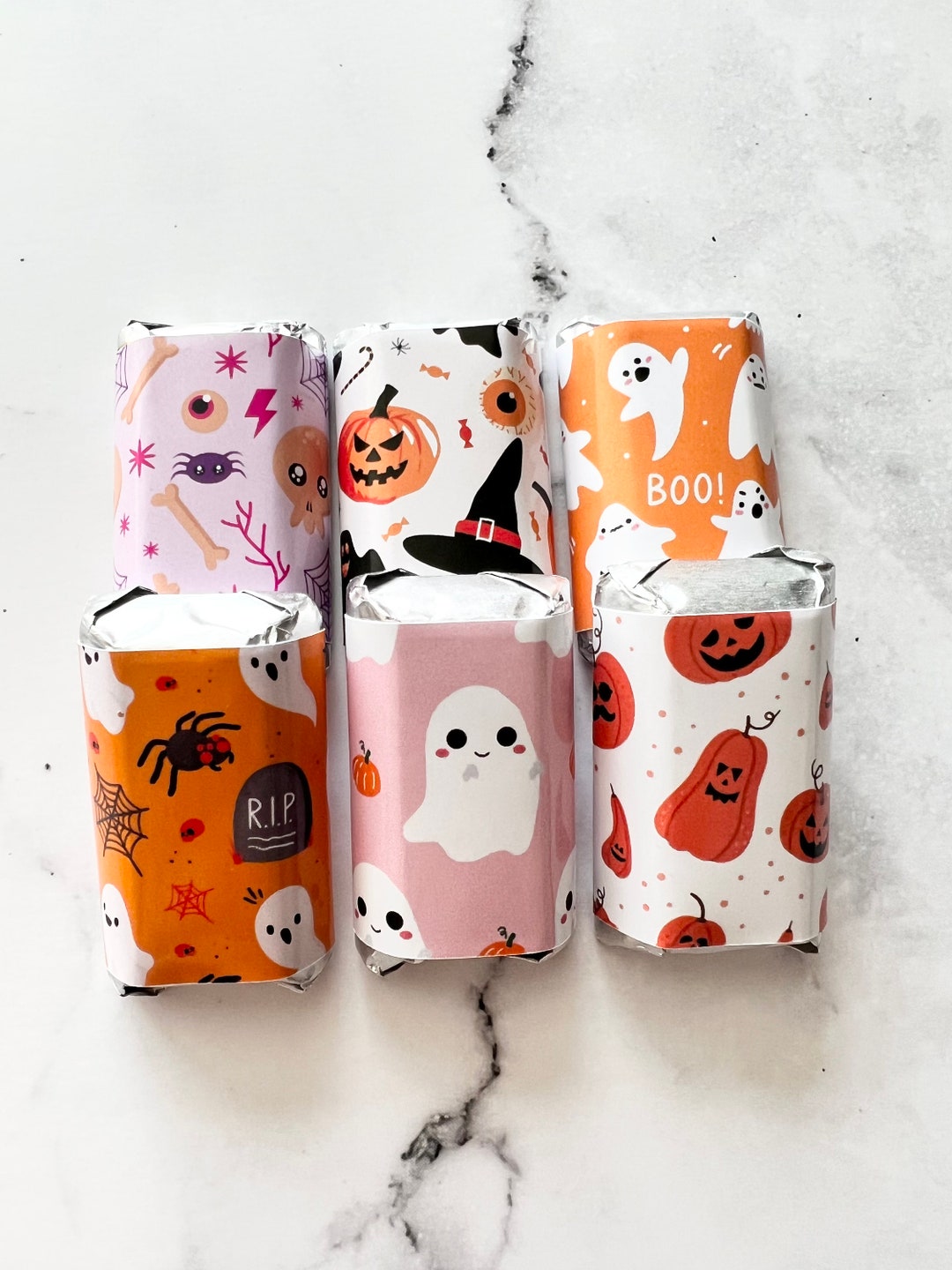 24 Pcs Halloween Candy Wrapper Stickers- Party Favor Halloween Baby ...
