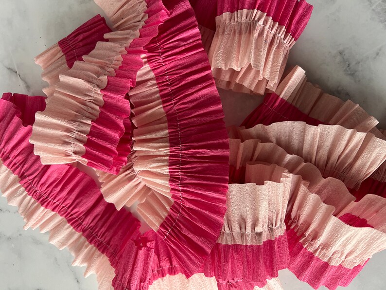 Ruffled Crepe Paper Streamers- Pink Party Decorations, Under the Sea - Etsy