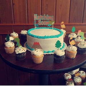 Hatching Soon Cake Topper- Baby Shower, Dinosaur Party - Etsy
