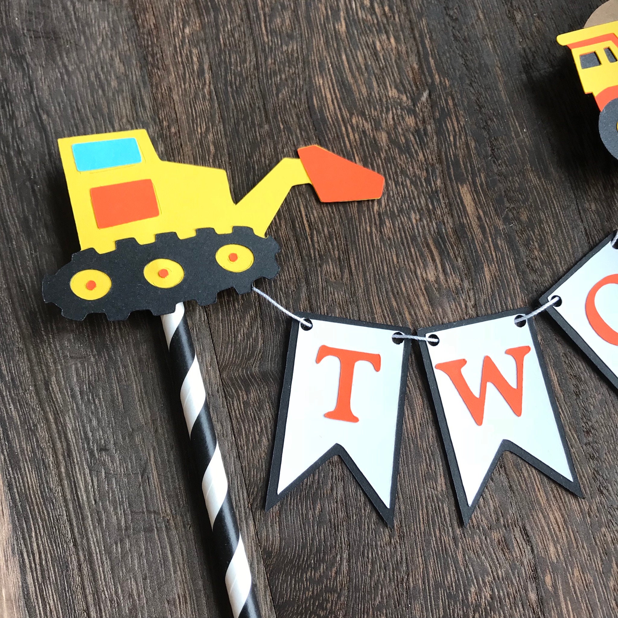 Construction Theme Cake Topper Smash Cake ANY AGE - Etsy